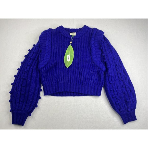 FARM Rio | Sweaters | 25 Farm Rio Blue Multistitched Braided Sweater ...